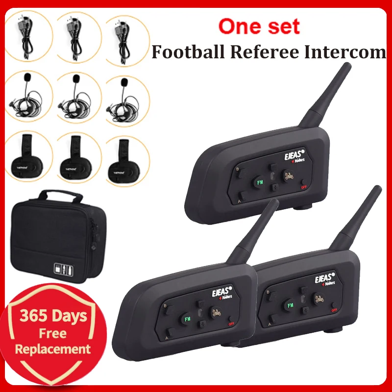 3 Users Football Referee Intercom Headset EJEAS V4C 1200M Full Duplex ...