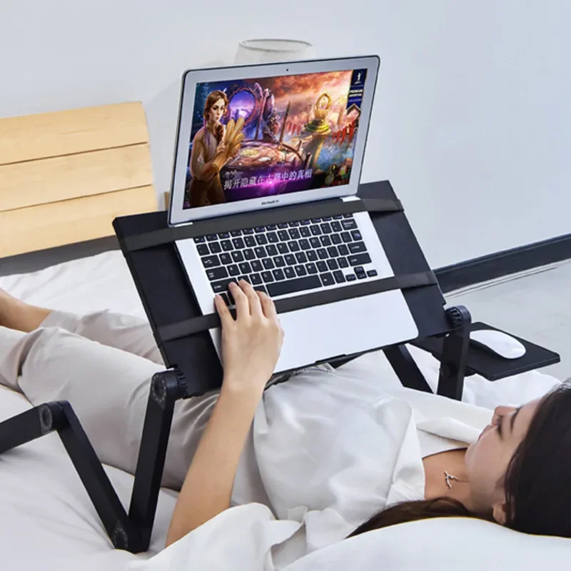 Folding-Laptop-Table-for-Bed-Office-Lazy-Computer-Desk-with-Telescopic ...