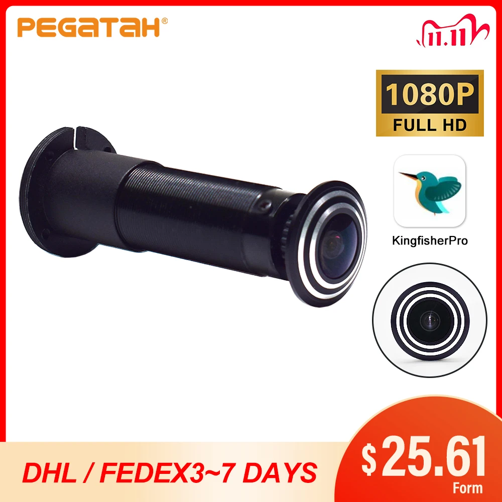PEGATAH Door Eye Hole Security 1080P HD 1.66mm Lens Wide Angle FishEye ...