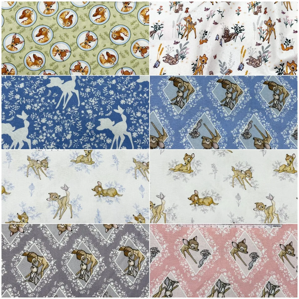 0-5X1-1-Meter-Bambi-Deer-Cotton-Disney-Fabric-For-Sewing-Clothes-Kids ...