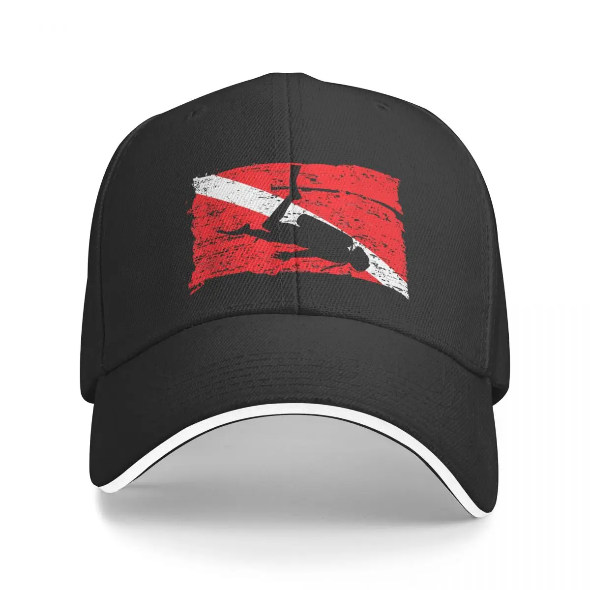 Scuba-Diving-Flag-Vintage-Divers-Diving-Dive-Windproof-Cap-Sun-Visor ...