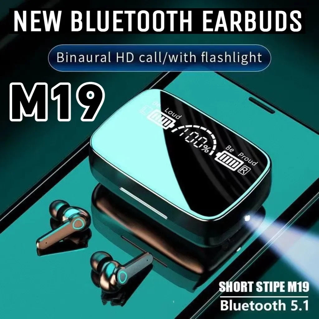 M19-TWS-Wireless-Headphones-Earphones-Bluetooth-V5-1-Stereo-Noise ...