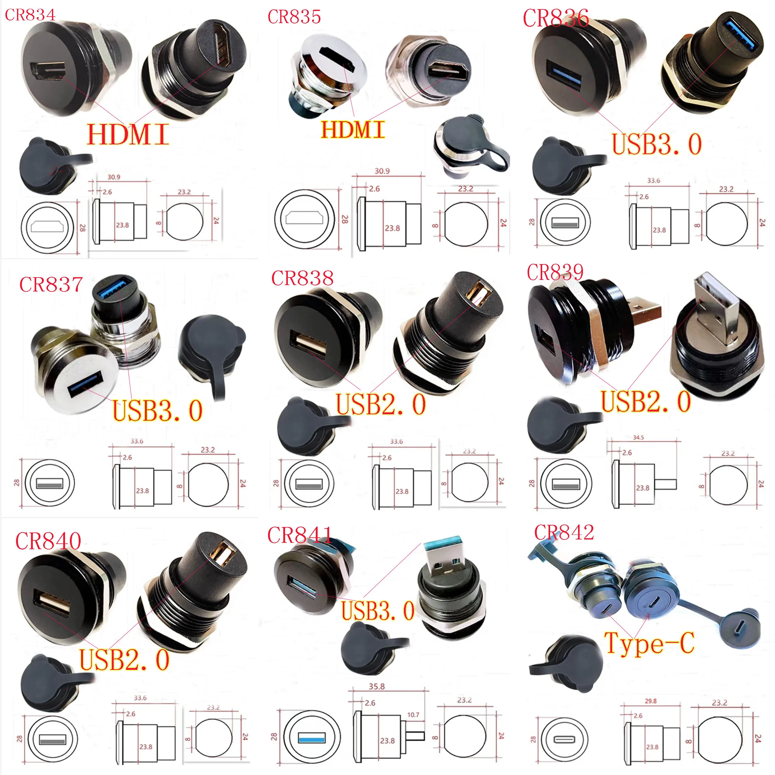 Metal-Double-Row-Type-C-to-USB3-0-Socket-Female-To-Female-Data-Adapter ...