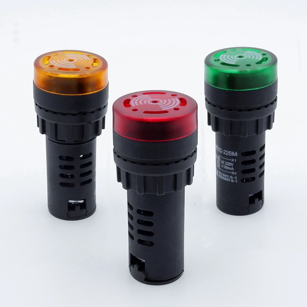 Buzzer 22mm 16mm Flash LED Alarm Indicator Light Signal Lamp low ...