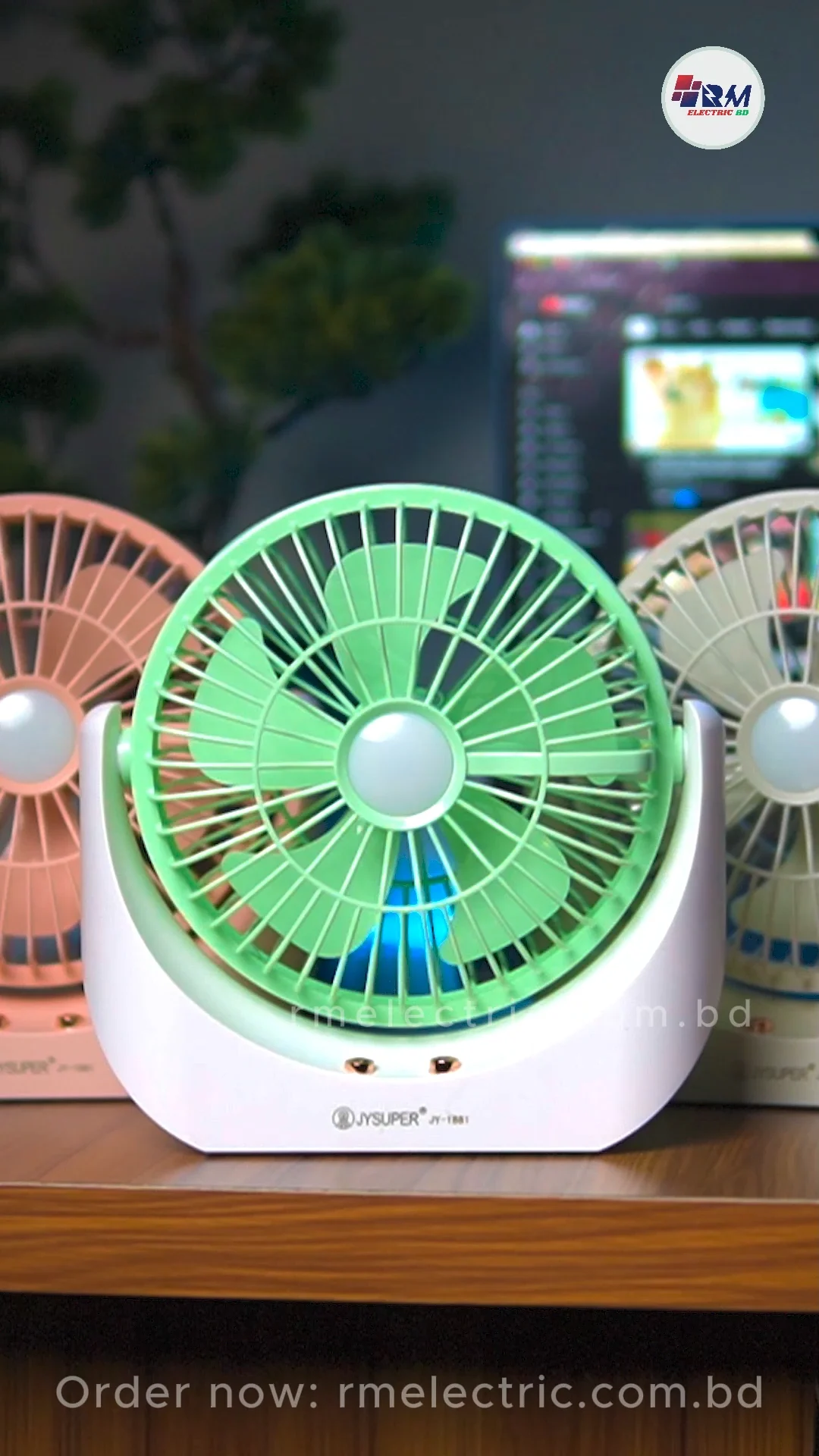 mini table fan with led light portable desk table charger fan high ...