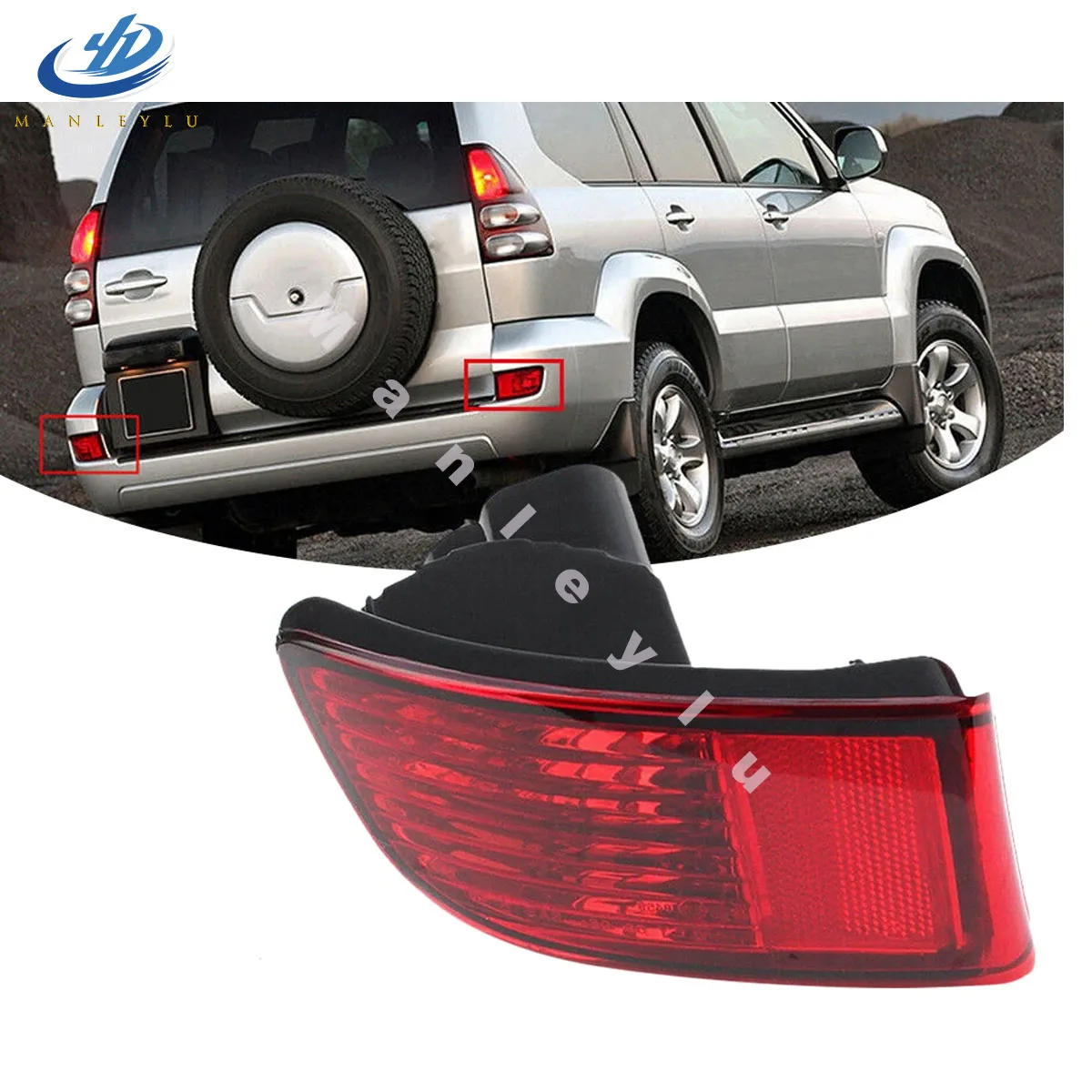 Rear-Bumper-Reflector-Tail-Fog-Light-Lamp-For-Toyota-Land-Cruiser-Prado ...