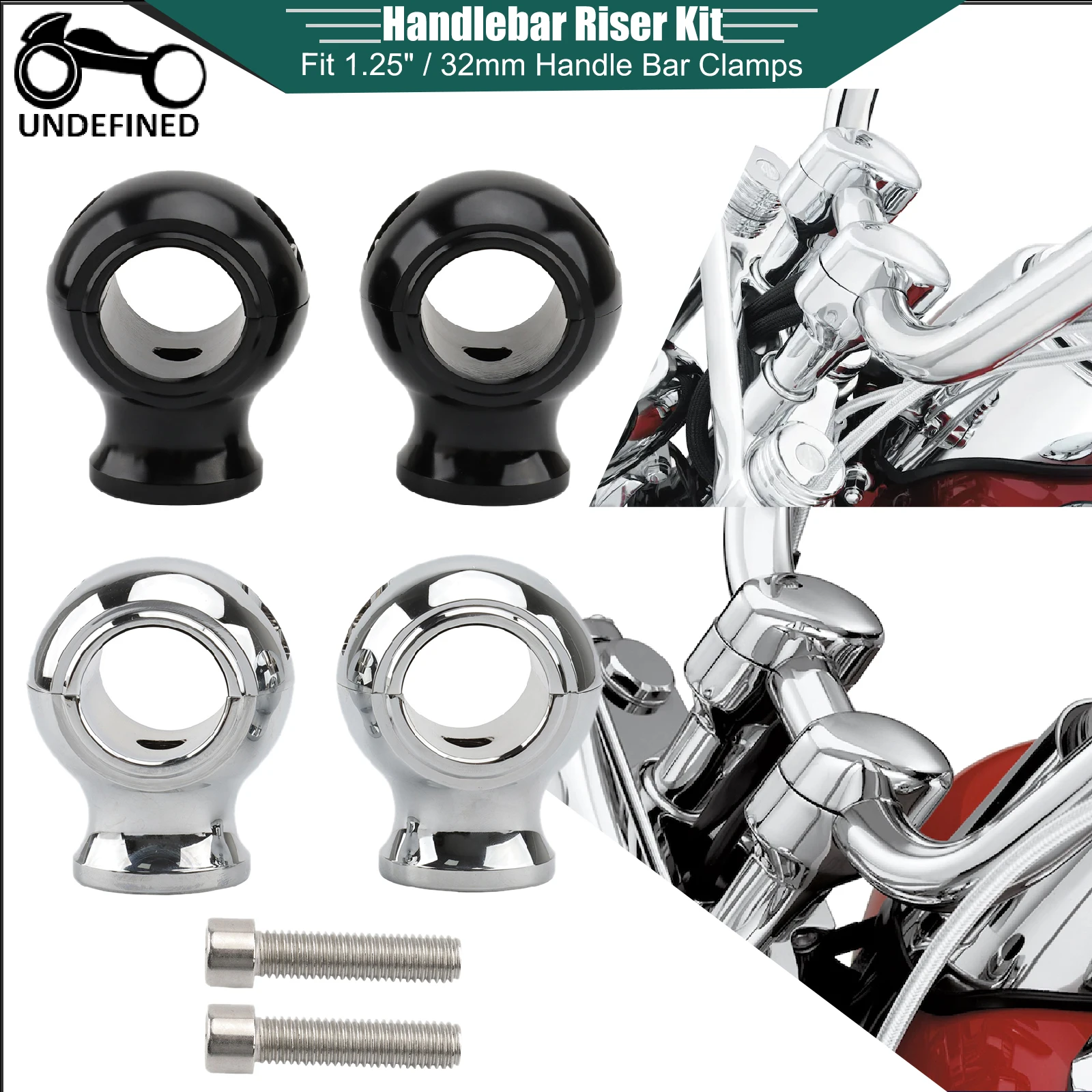 1-1-4-32mm-Motorcycle-Handlebar-Risers-Clamp-Fat-Round-Heightening ...