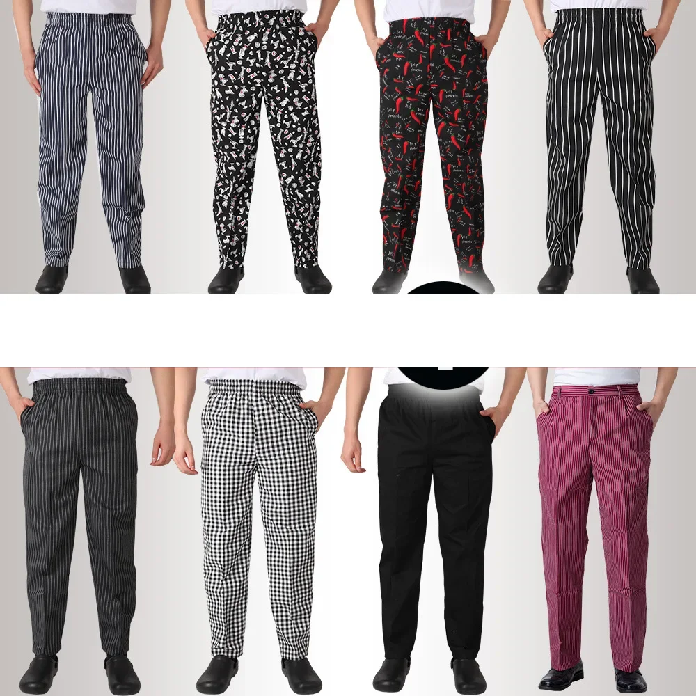 All-Season Kitchen Chef Work Trousers Full Elastic Hotel Restaurant ...