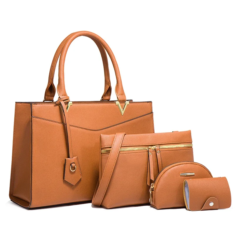 TRAVEASY 2022 Luxury Women Bags Set PU Leather Solid Color Classic ...
