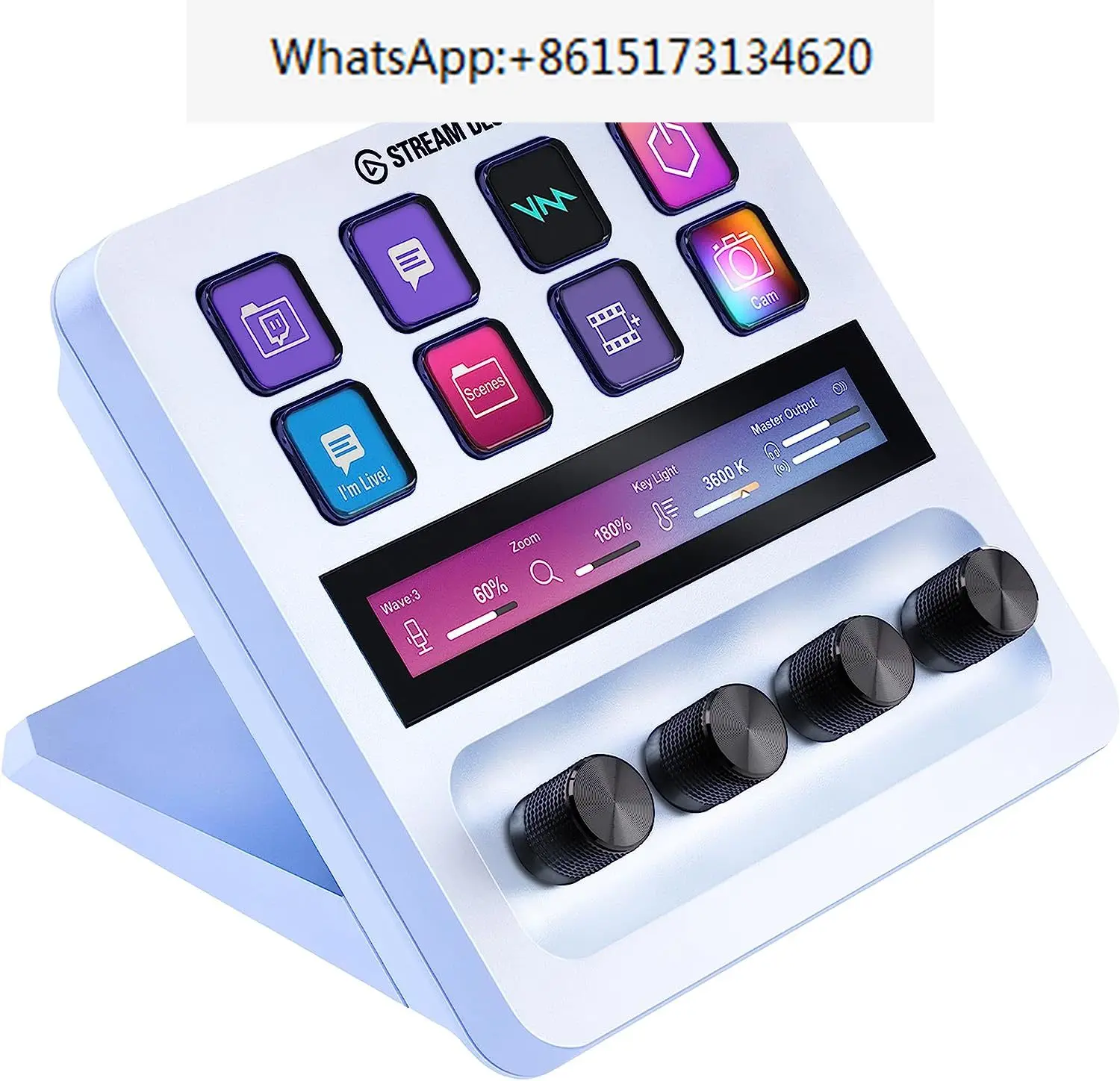 White-Stream-Deck-e-Audio-Mixer-Studio-Controller-for-Content-Creators ...