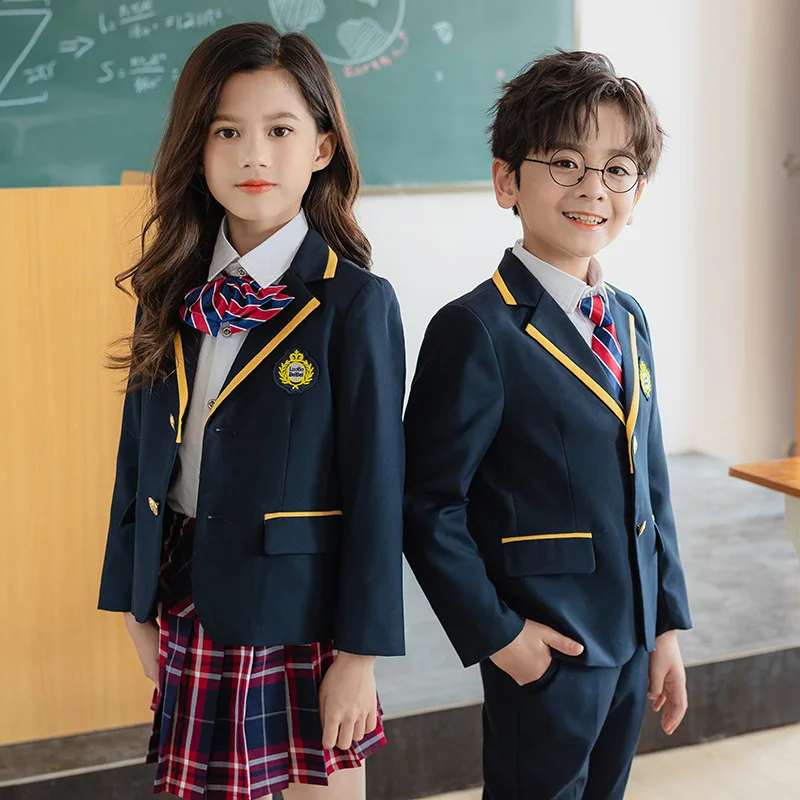 Children-School-Uniform-Suit-Set-Boys-Girls-College-Style-Graduation ...