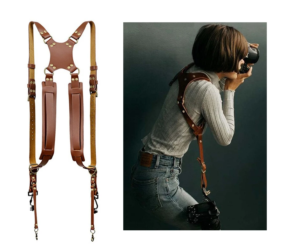 Camera-Strap-for-Travel-Single-Dual-Shoulder-Leather-Harness-Multi-Gear ...