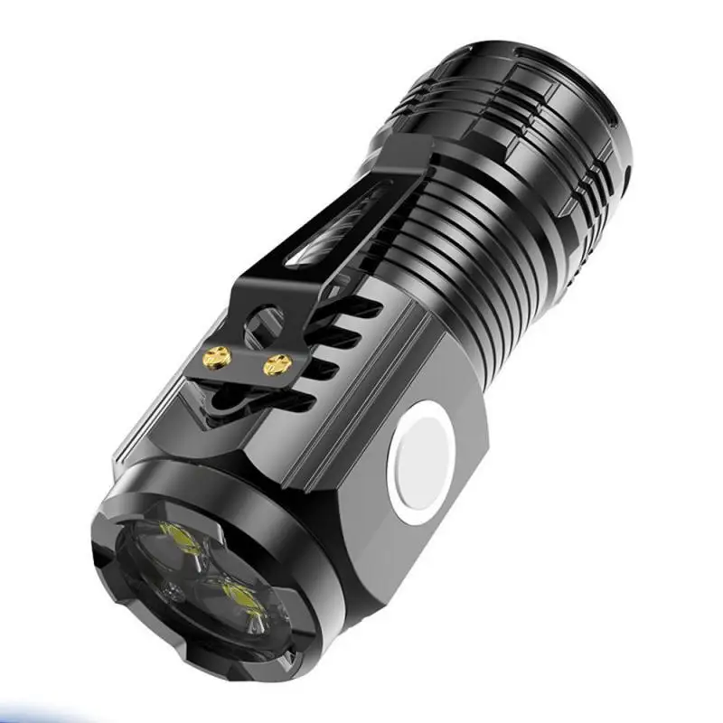 Mini-Flashlight-Super-Portable-Magnetic-Attraction-Led-Three-eyed ...