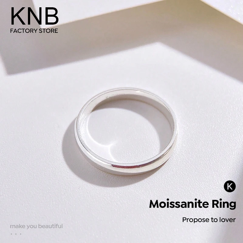 KNB-Real-925-Sterling-Silver-Couples-Ring-Sets-Light-Polishing-Simple ...