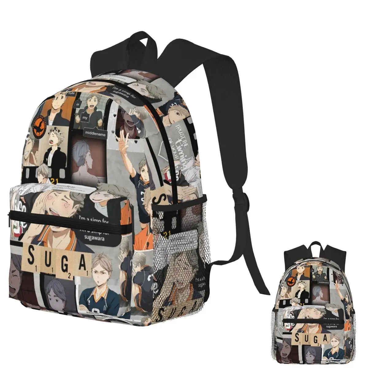 Haikyuu Manga Sugawara Koushi Student Backpack School Bag Hiking Travel ...