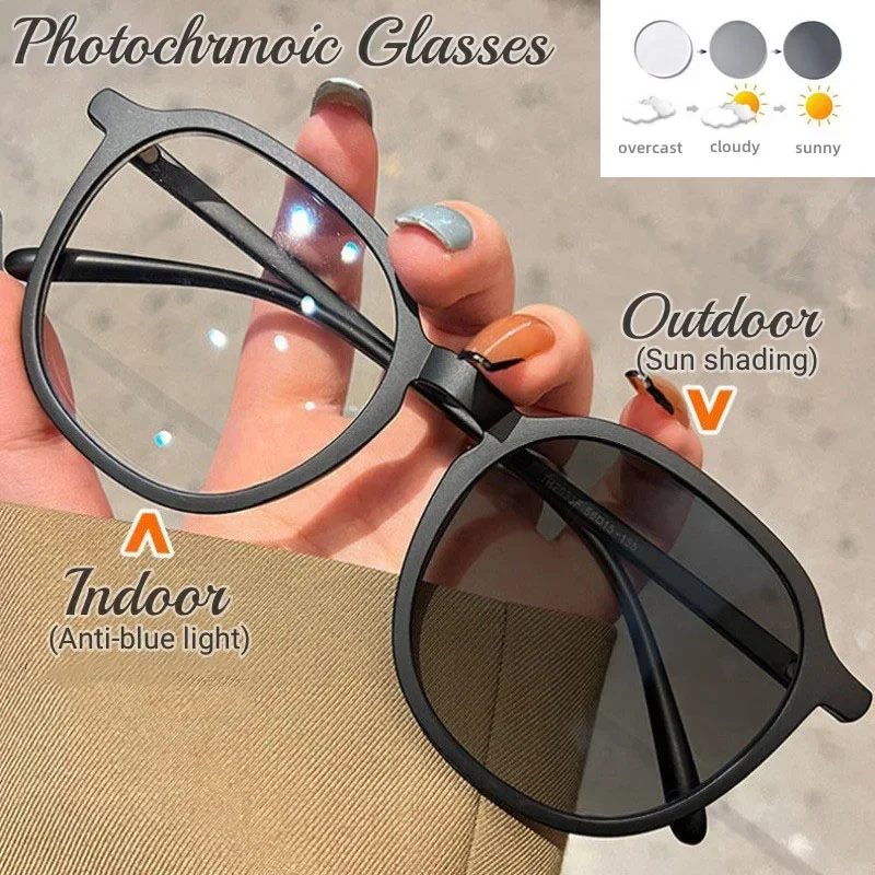Luxury-Design-Photochromic-Glasses-Men-Women-Square-Oversized-Myopia ...