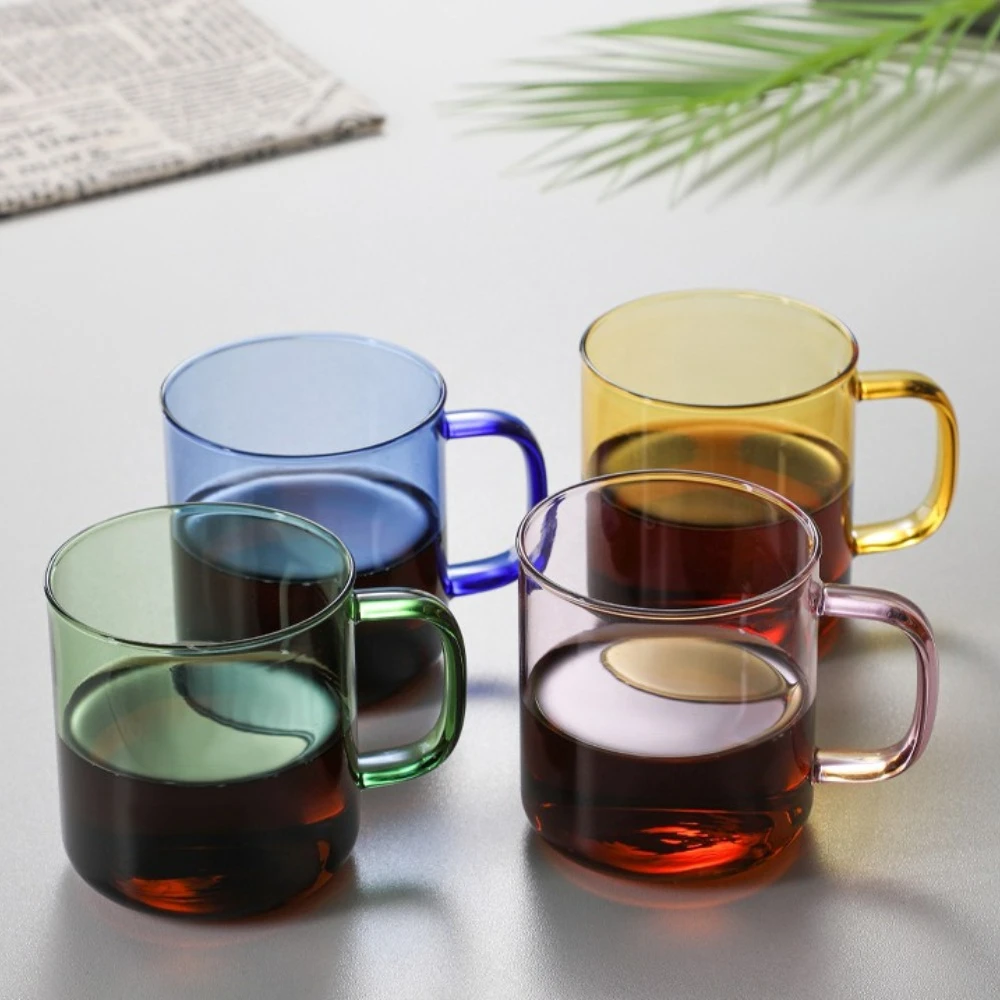 350ml-Coffee-Cup-Colored-Borosilicate-Glass-Amber-Blue-Green-Pink-Tea ...