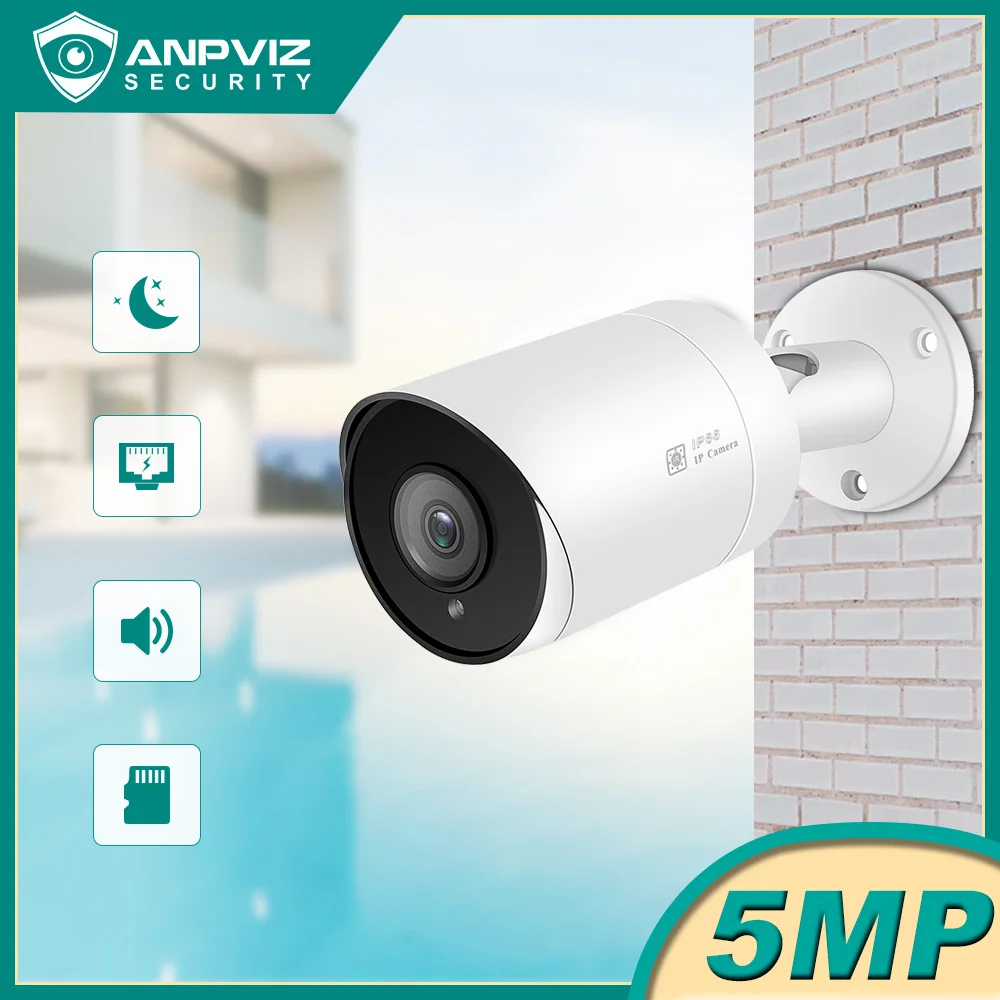 Anpviz 5mp Poe Bullet Ip Camera Outdoor/home Security Video ...