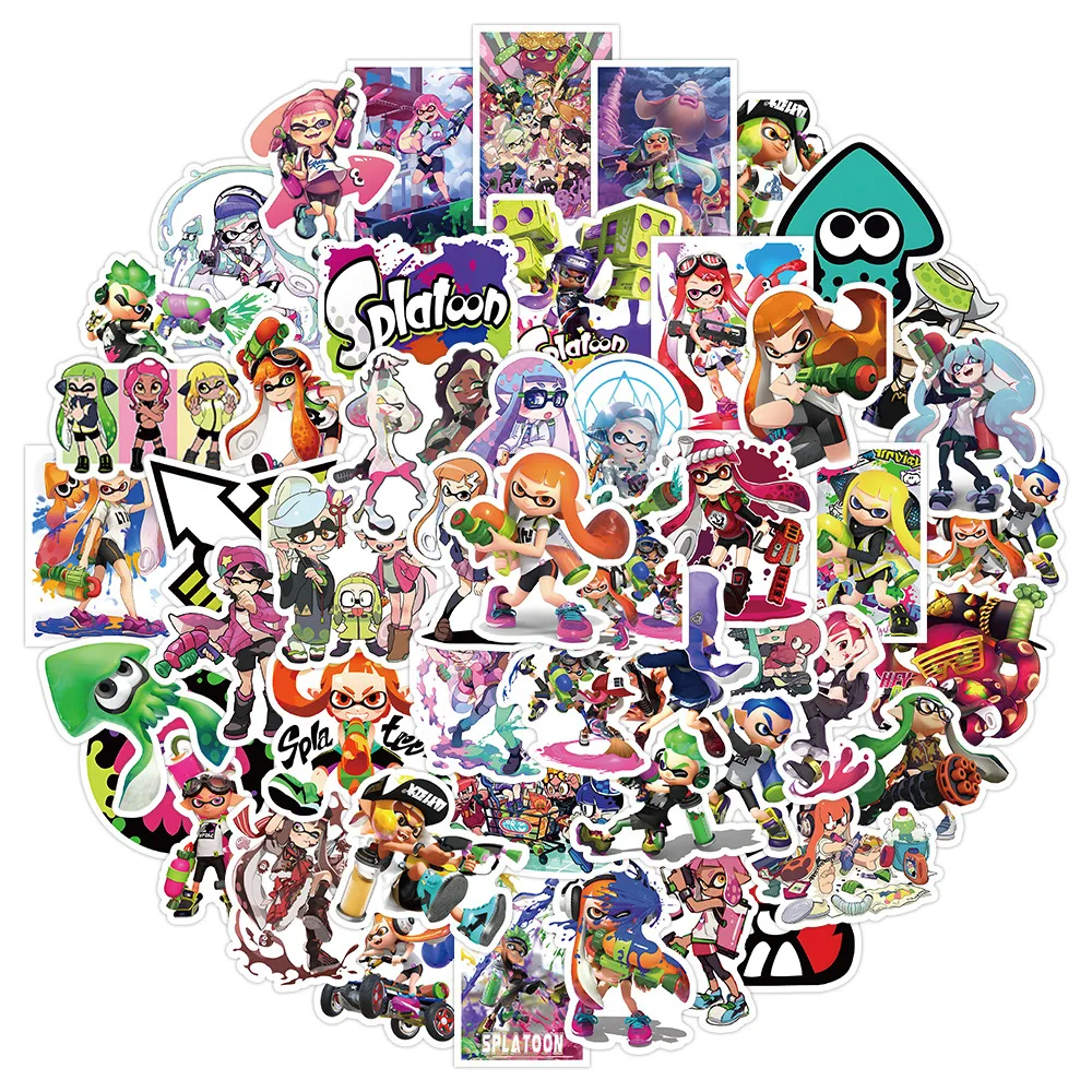 50pcs-Shooting-game-Splatoon-3-Stickers-Decoration-PVC-Laptop-Suitcase ...