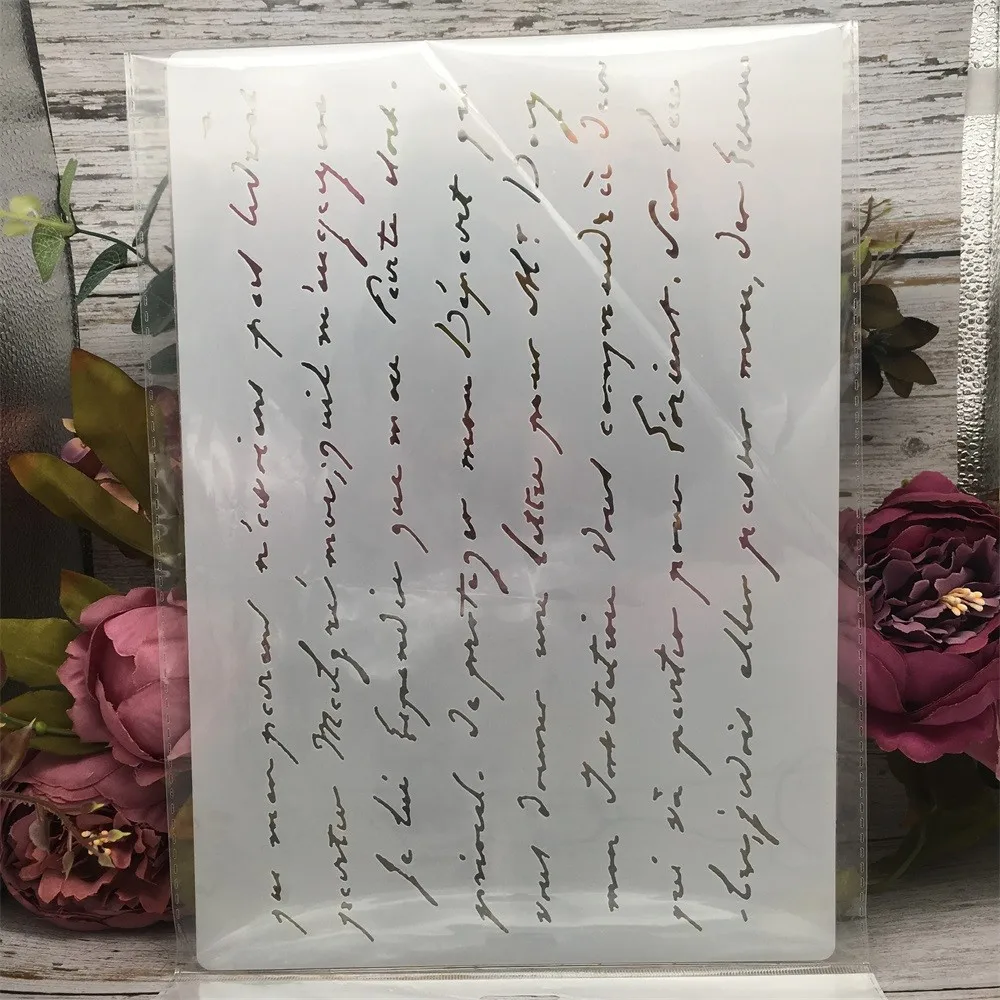 1Pcs A4 29cm Vintage Letters Paragraph Mail DIY Layering Stencils ...