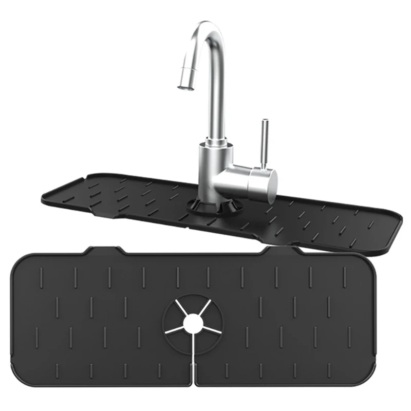 Kitchen Faucet Absorbent Mat Sink Splash Guard Silicone Faucet Splash ...