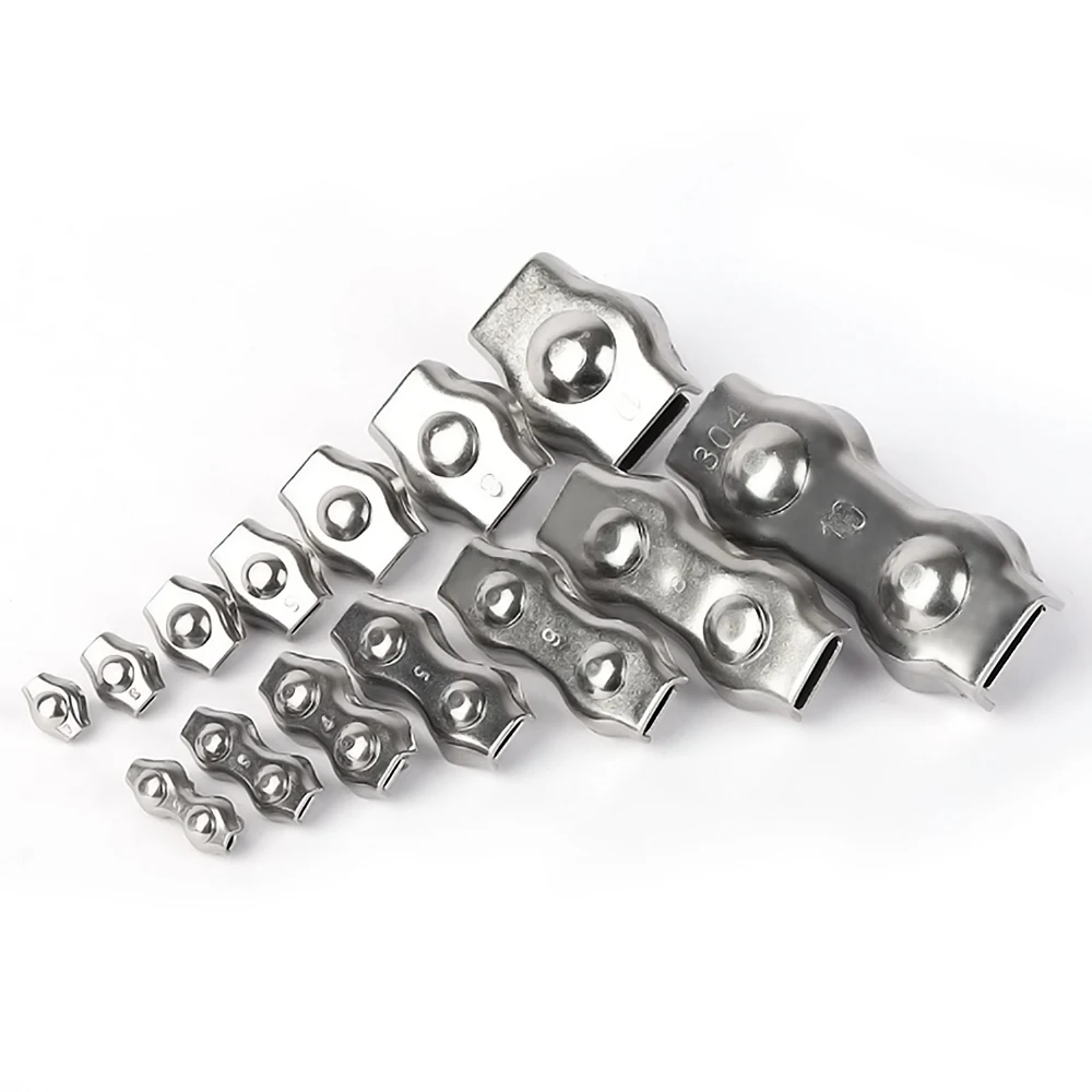 Wire Rope Clamp 304 Stainless Steel Single/Double Rope Clip Steel Cable ...
