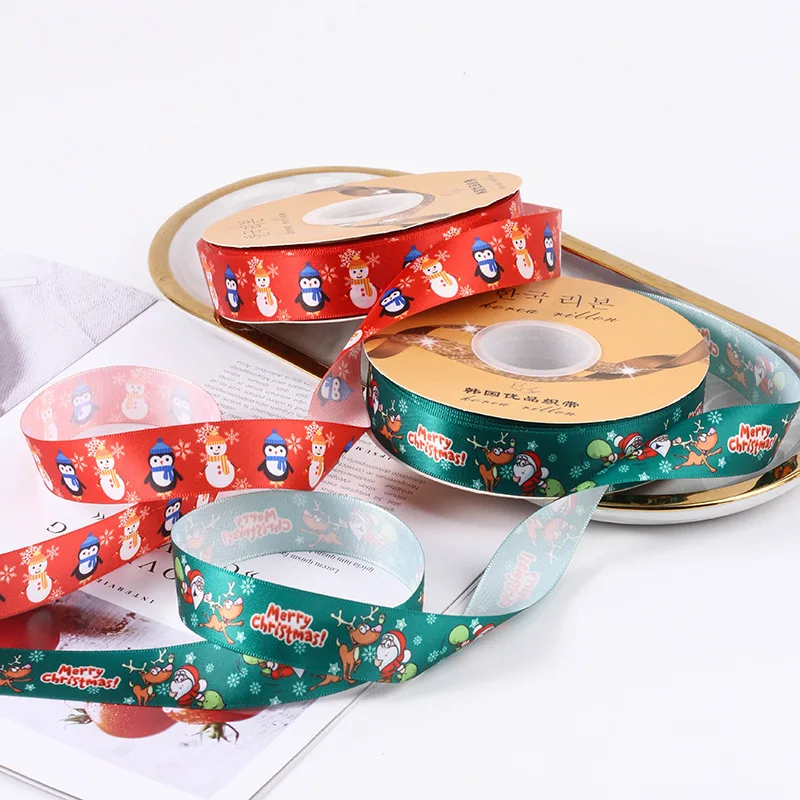 Wide-2-5cm-Long-50-Yards-Christmas-Ribbon-Gift-Box-Bouquet-Baking ...
