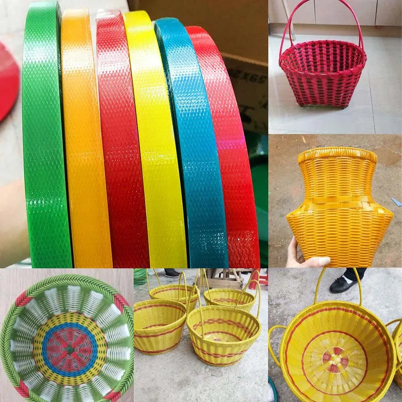 500g 16mm Width PET Plastic Synthetic Rattan Braided Diy Weaving ...