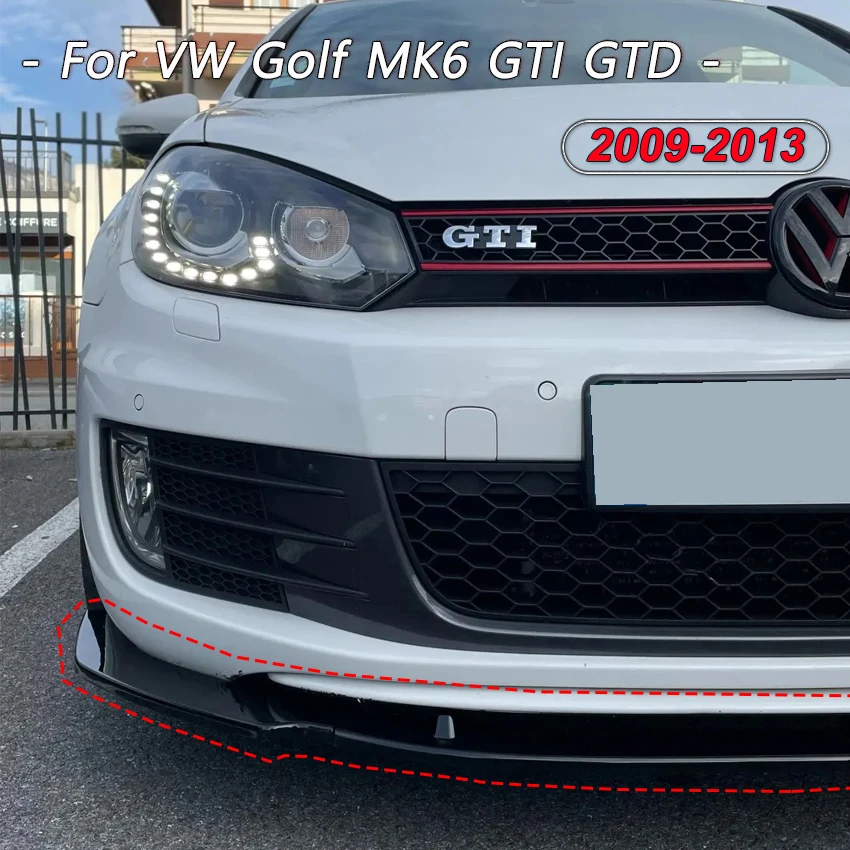 3pcs-For-Volkswagen-Golf-6-MK6-GTI-GTD-2009-2013-Car-Front-Bumper-Lip ...