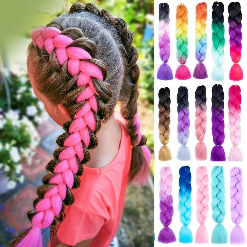 Extensi-n-de-cabello-trenzado-sint-tico-para-mujer-trenzas-Jumbo-de-24 ...