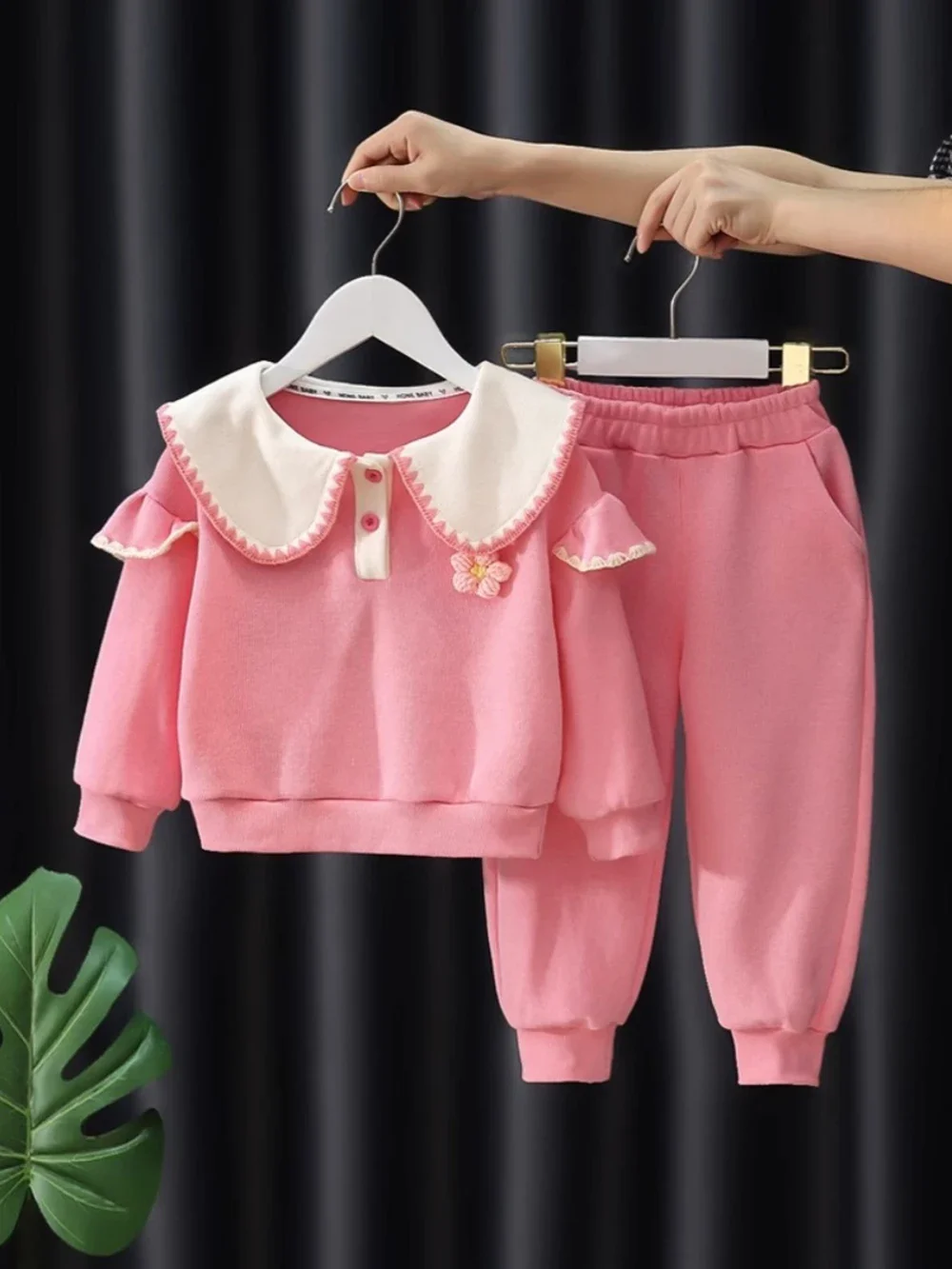Cute-Baby-Girls-Clothes-Sets-Casual-Peter-Pan-Collar-Kids-Pullover ...