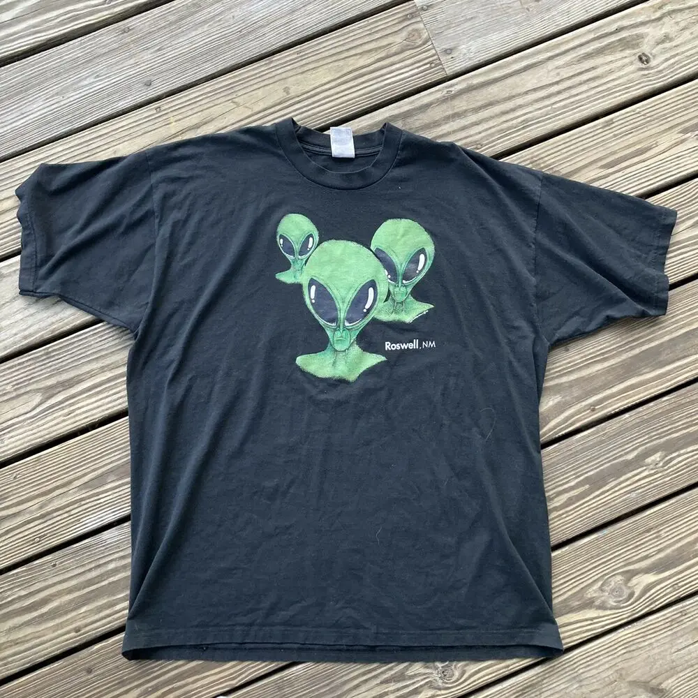 Vtg-Vintage-Alien-T-Shirt-Area-52-Roswell-Tee-Size-XXL-90s-1999-Graphic ...