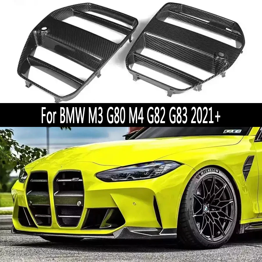 For-BMW-M3-G80-M4-G82-G83-Carbon-Fiber-Racing-Grills-Front-Bumper-Air ...