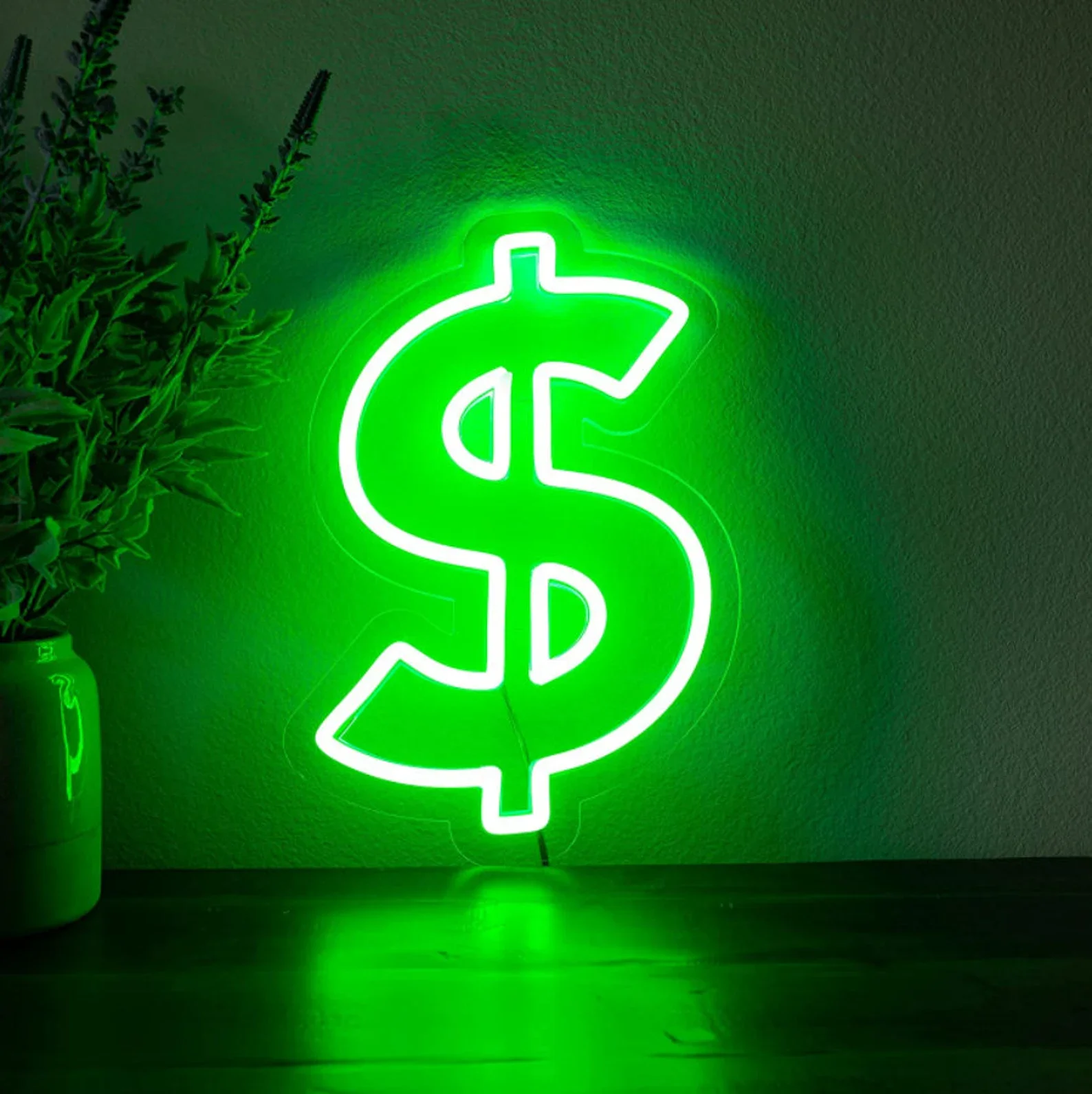 Money-Neon-Sign-Light-Custom-for-Wall-Decor-USD-Dollar-Shaped-LED-Neon ...
