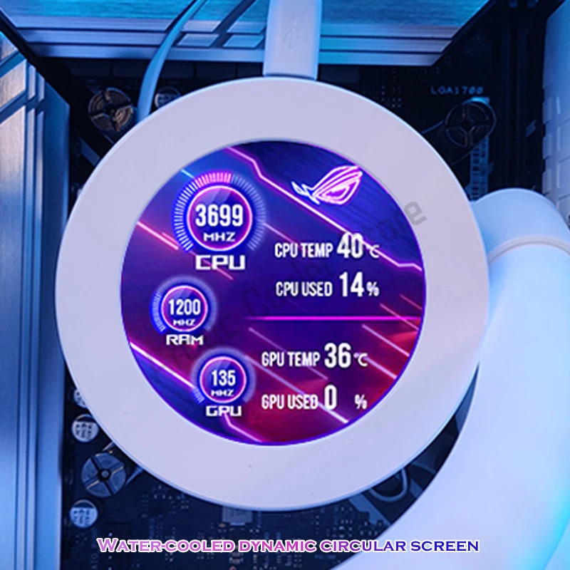 2.1 Inch IPS Water Cooling Real Time Monitor Screen Dynamic Display ...