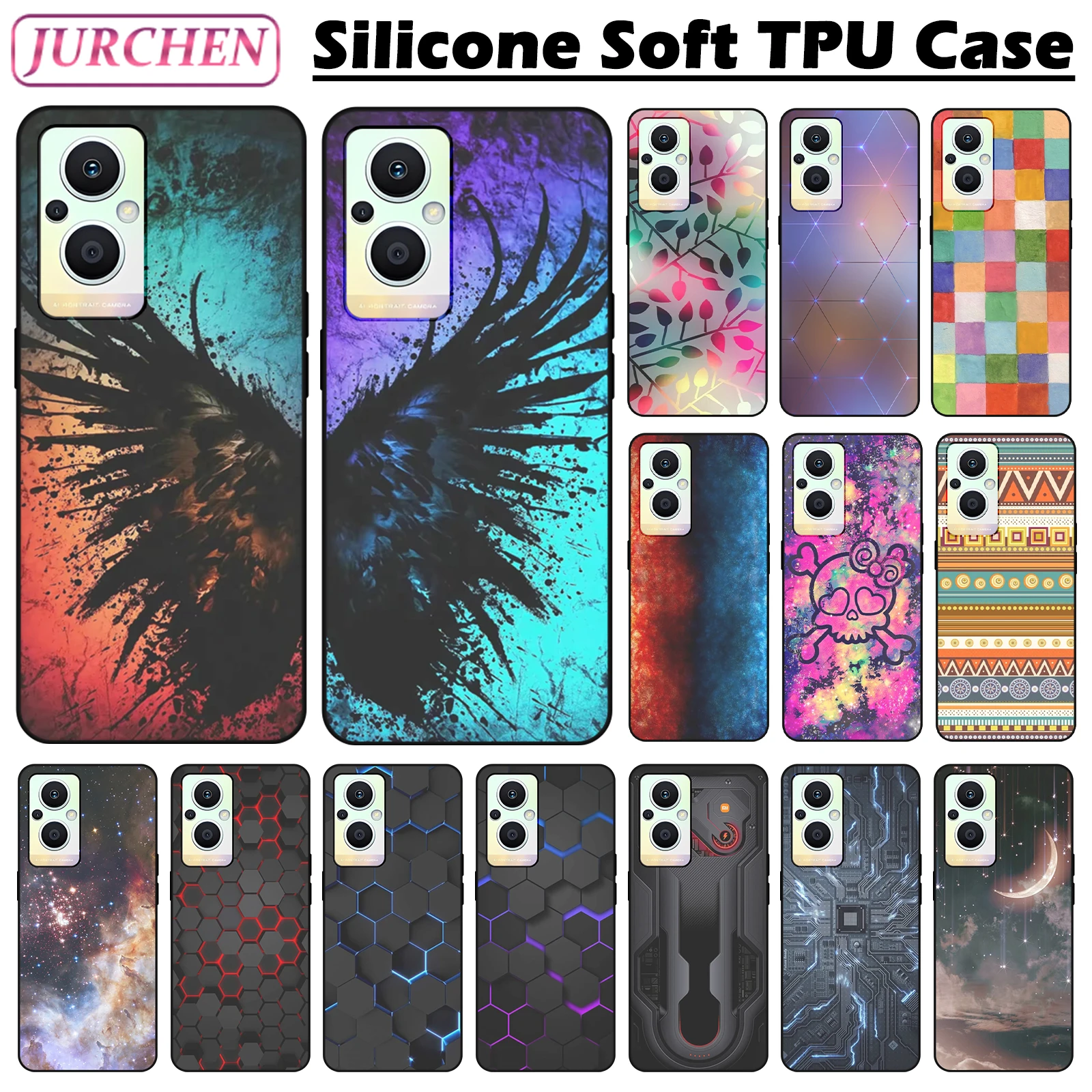 Silicone-Custom-Case-For-OPPO-Reno7-Z-CPH2343-Cartoon-Cats-Dogs-Tiger ...