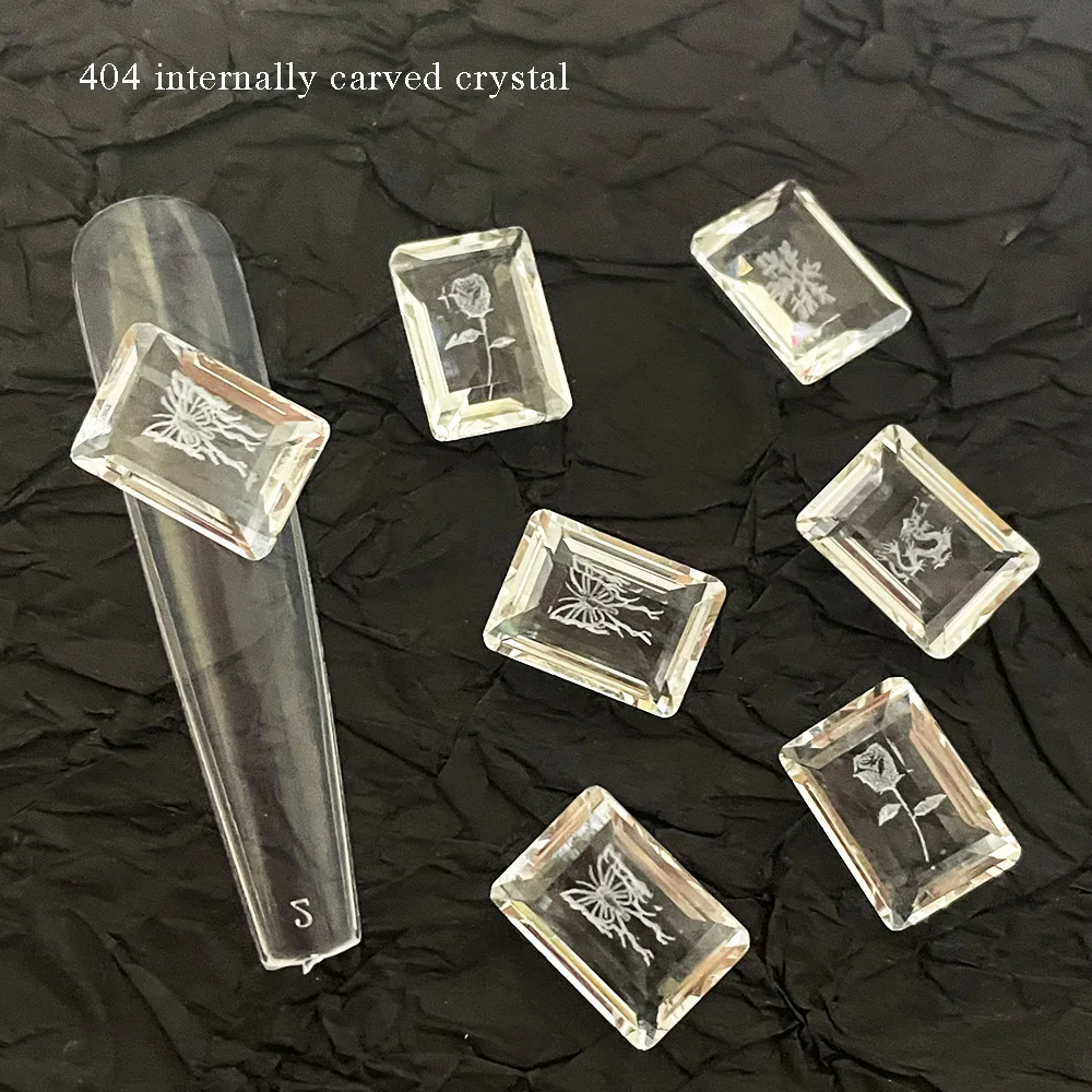 10x14mm-Fossil-Inside-Carving-Rectangle-Crystals-Transparent-Snowflake ...