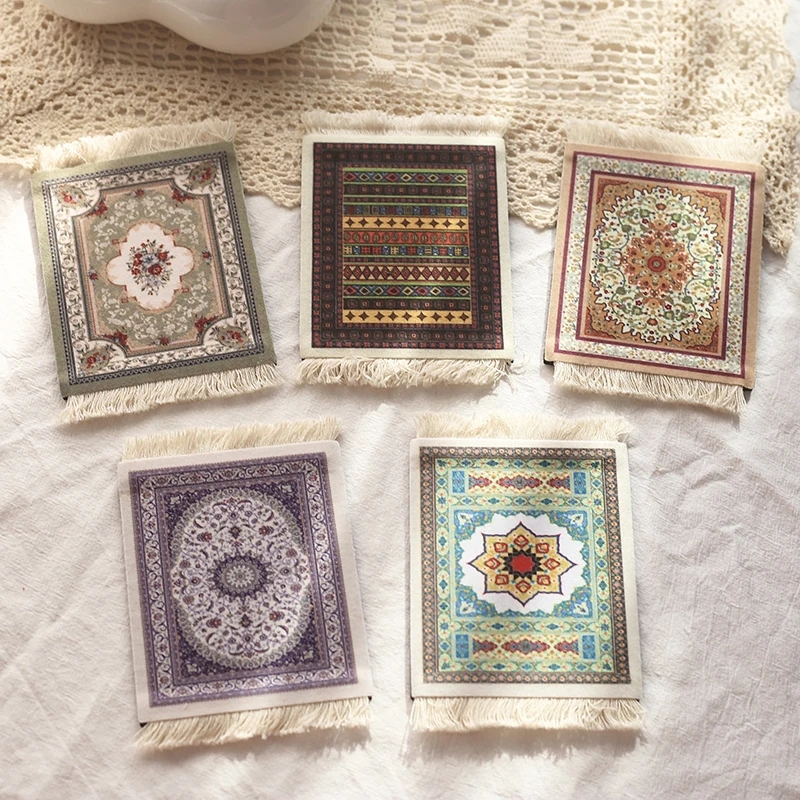 Persian-Style-Coasters-Woven-Rug-Mat-Ethnic-Style-Retro-Tassel-Cup-Mat ...