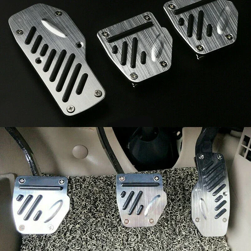 3pcs Car Pedal Aluminum Alloy Brake Accelerator Pedals Non-Slip Brake ...
