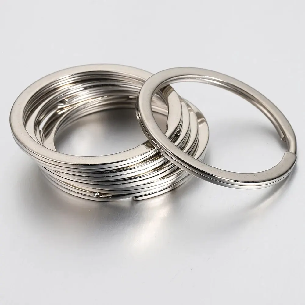 20pcs Metal Key Rings 1.5x20mm Round Flat Line Split Rings Alloy ...