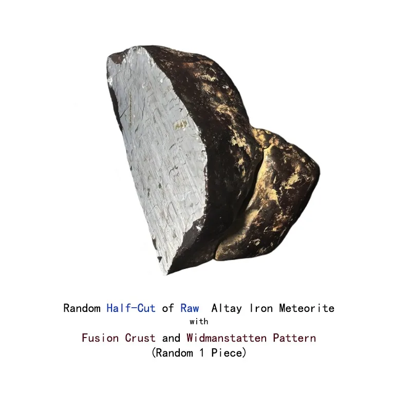 Random Half-Cut of Raw Iron Meteorite with Fusion Crust and ...