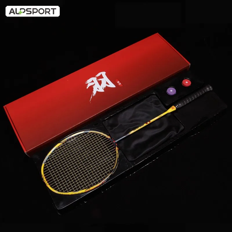 Alp Sz Yellow Sky Warrior Max 35lbs 4u Badminton Racket With 100% Full ...