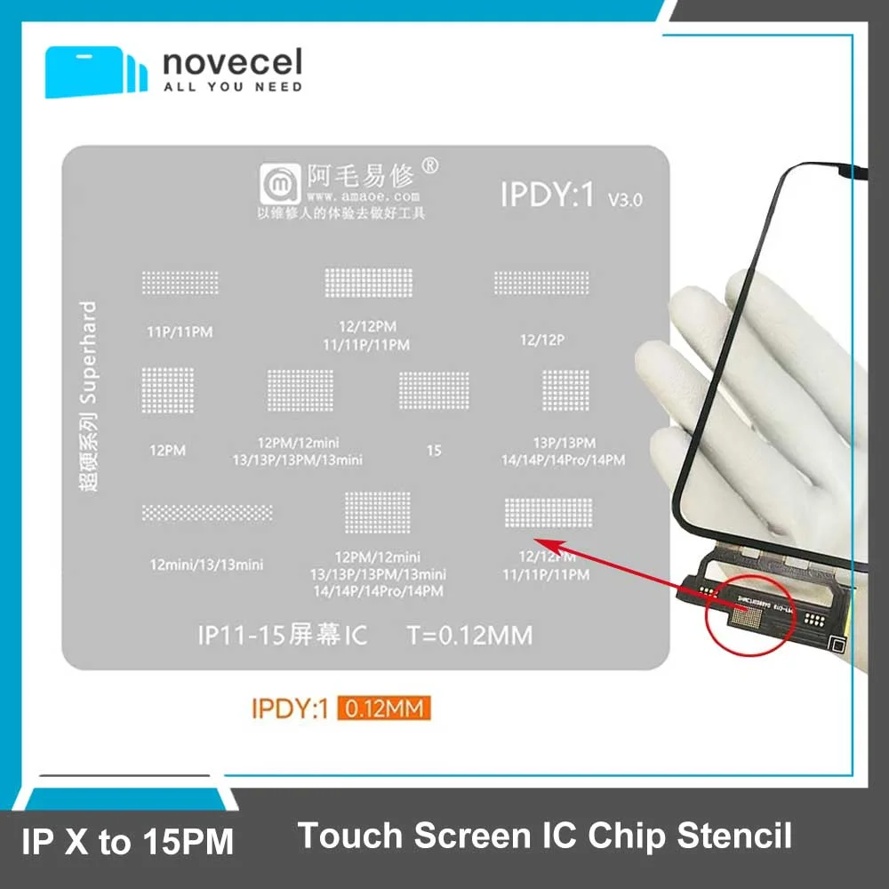 Touch-Screen-IC-Chip-Stencil-For-iPhone-15-14-13-12-11Pro-XS-Max-LCD ...