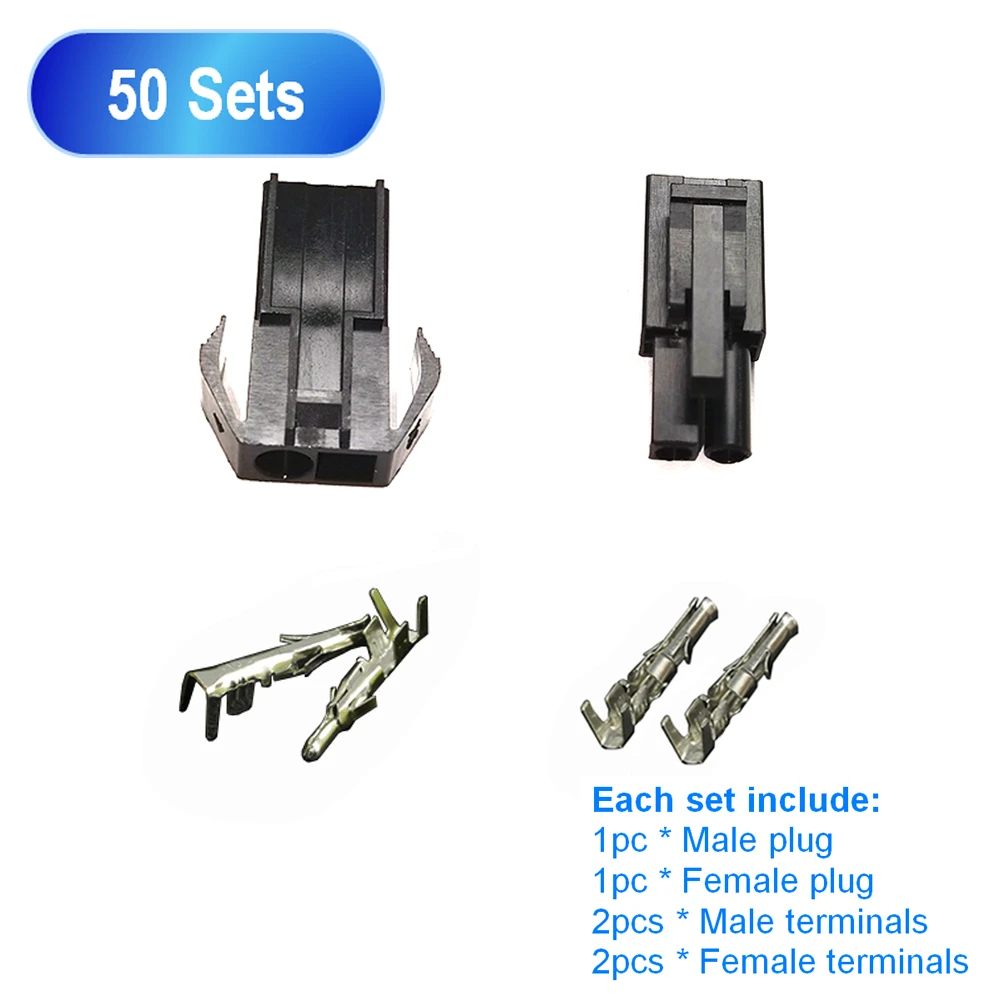 50 Sets EL 2P Electronic Connector 4.5mm Pitch spacing EL 4.5 2P Multipole Connectors Male and ...
