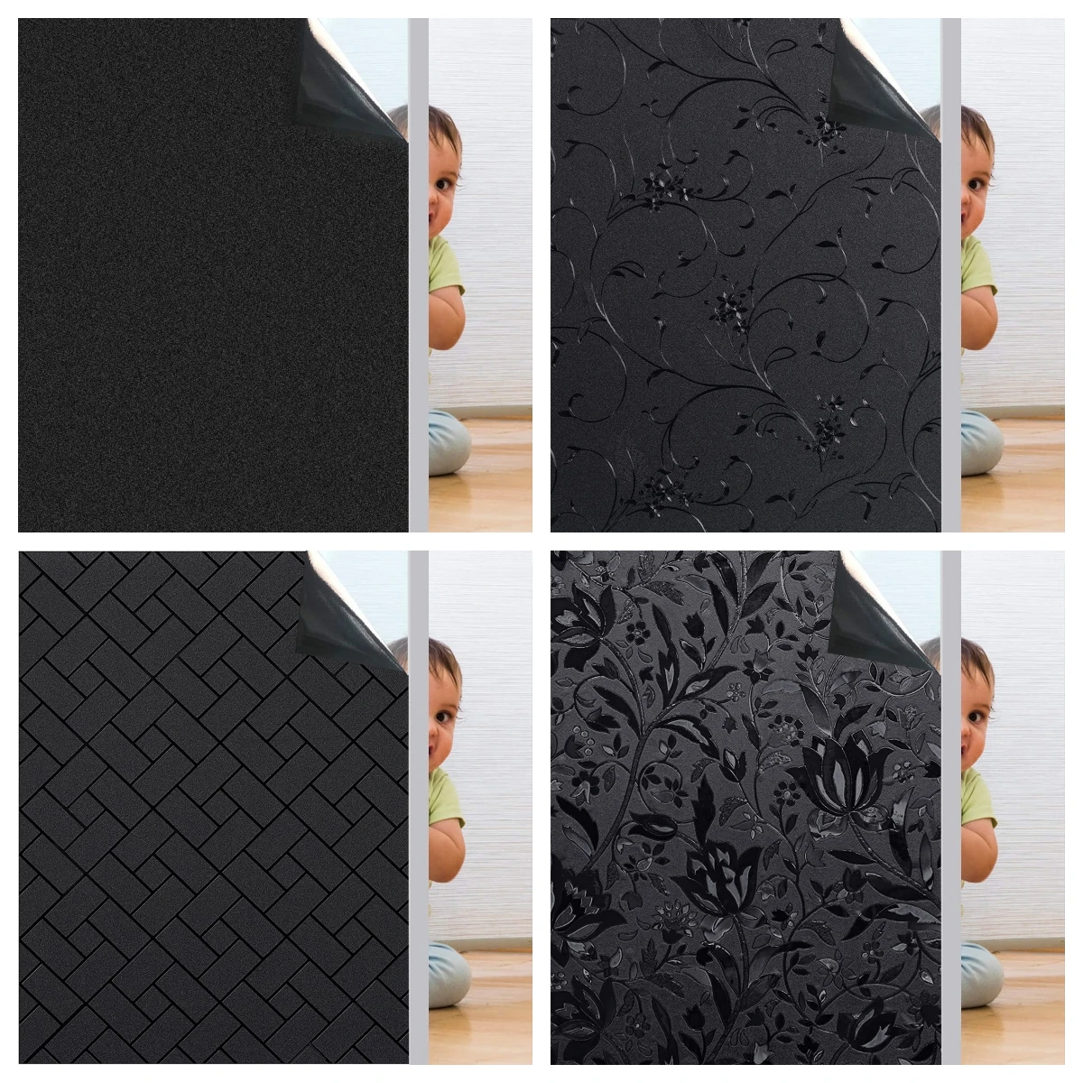 Matte 100% Blackout Window Film Privacy UV Protection Static Cling ...