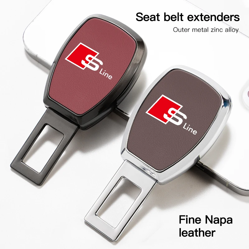 Car-Logo-Seat-Belt-Extension-Plug-Converter-Accessories-For-Audi-Sline ...