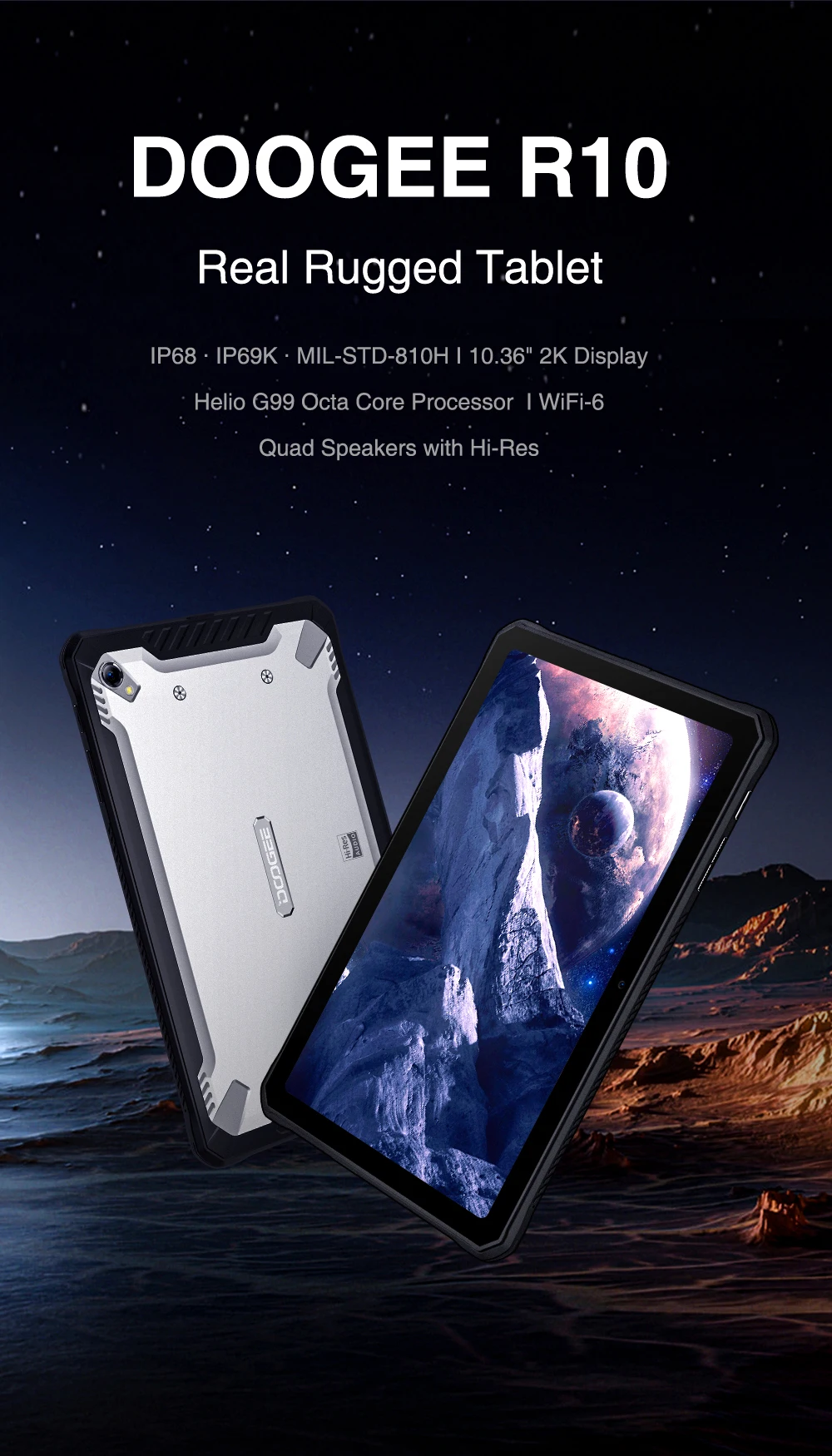 DOOGEE-R10 Rugged Tablet, 10.4 “, 2K Display, Helio G99, Octa Core ...