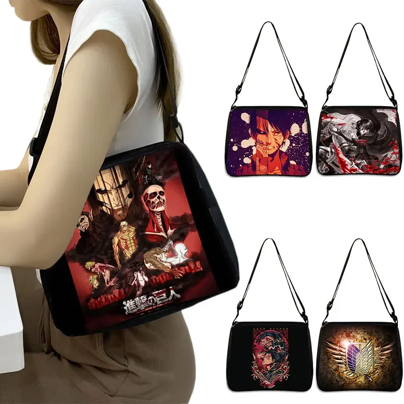 Anime Attack on Titan Print Shoulder Bag Women Adjustable Underarm Bags ...