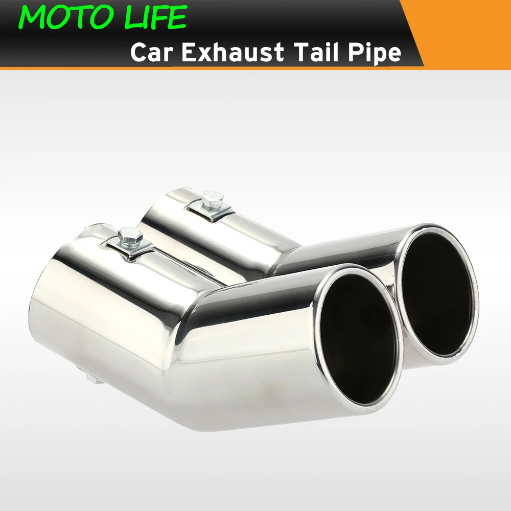Dual-Pipes-Stainless-Steel-Exhaust-Tail-Pipes-Muffler-Tips-for-VW-Golf ...