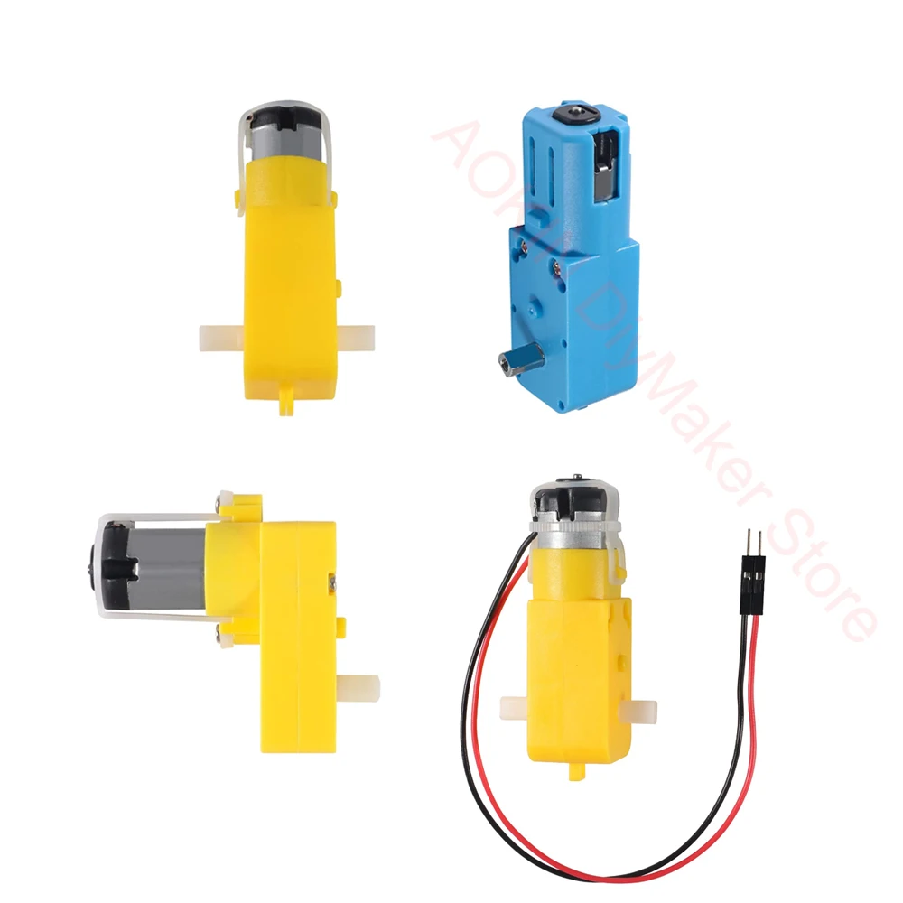 DC-Electric-Motor-with-Plastic-TT-Motor-Tire-Wheel-3-6V-Dual-Shaft-Gear ...